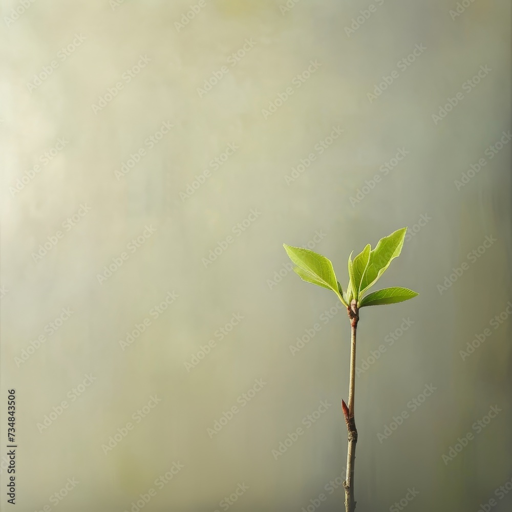 Sapling's First Leaves - A close-up of a tender sapling sprouting its ...