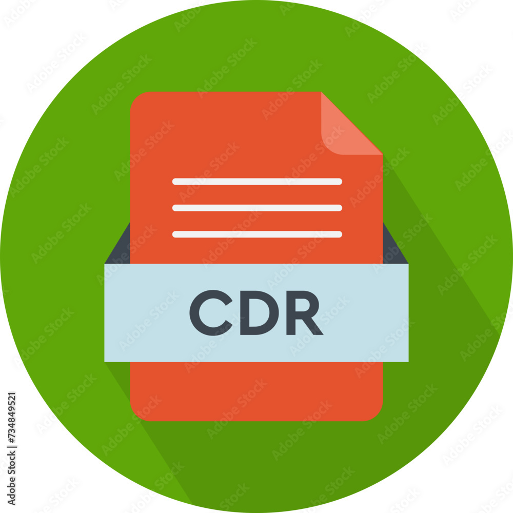 CDR File icon with Curious Blue Color in circular Shape Stock Vector ...