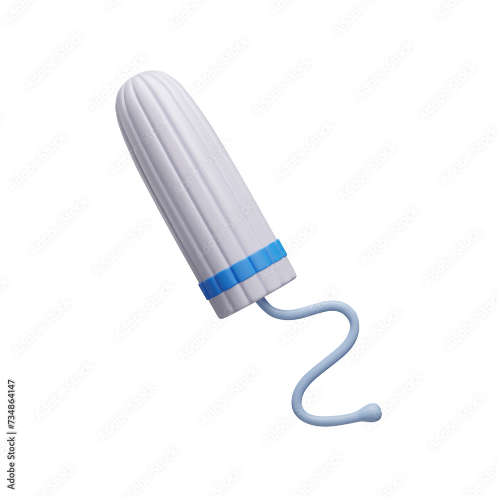 3D menstrual tampon realistic render. Woman healthcare, female intimate ...