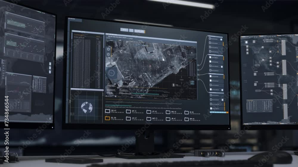 Army using the modern surveillance radar to detect the enemy hideout ...