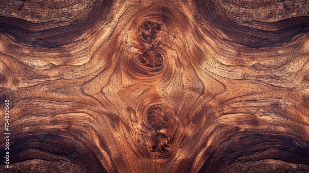 Elegant Walnut Wood Texture on Minimalist Shaped Canvas - Wide-Angle ...