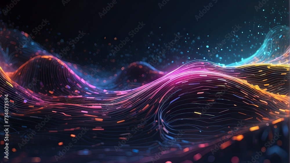 Vortex Stream and Wave Background, Futuristic Data Stream and Wave ...