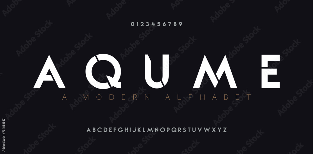 Aqume Abstract fashion font alphabet minimal modern urban fonts for ...