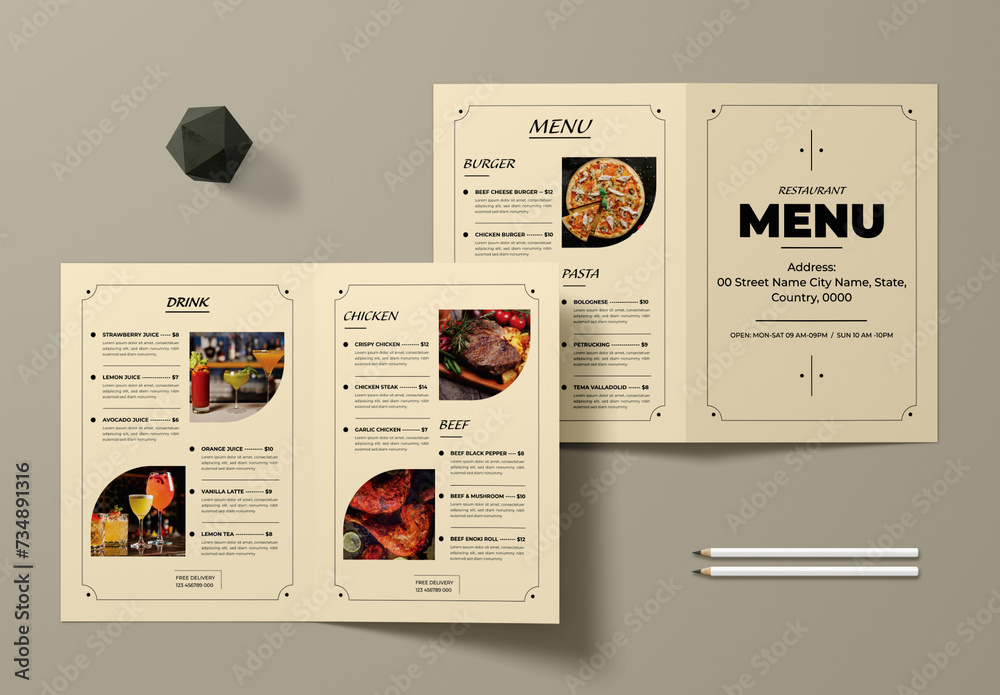 Restaurant Food Menu Layout Stock Template | Adobe Stock