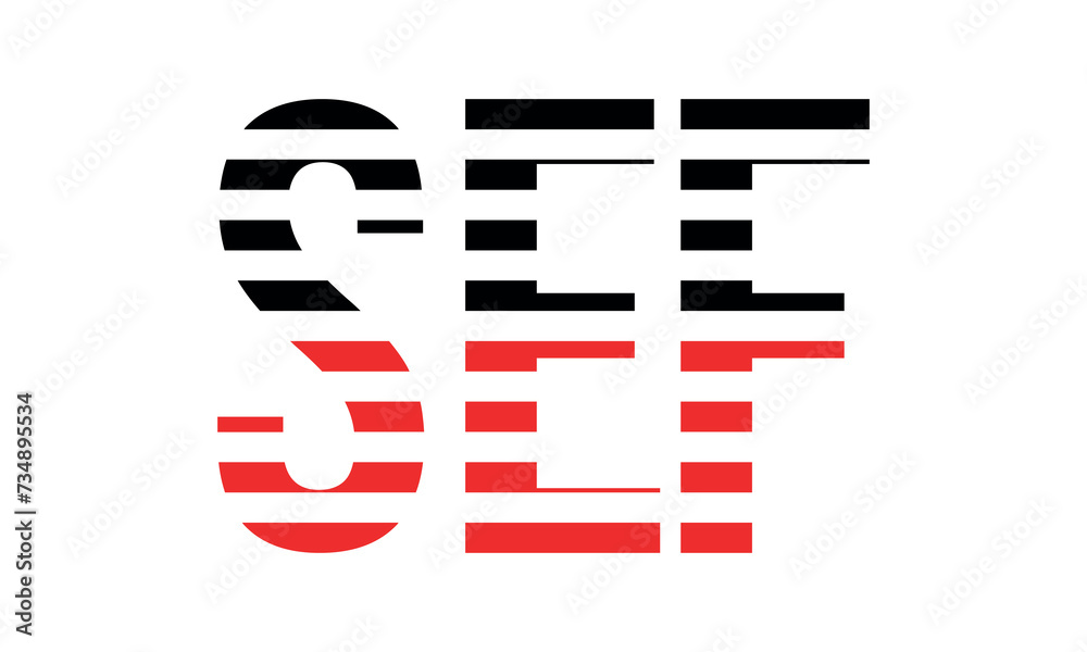 SEF three initial letter iconic line negative space minimal logo design ...