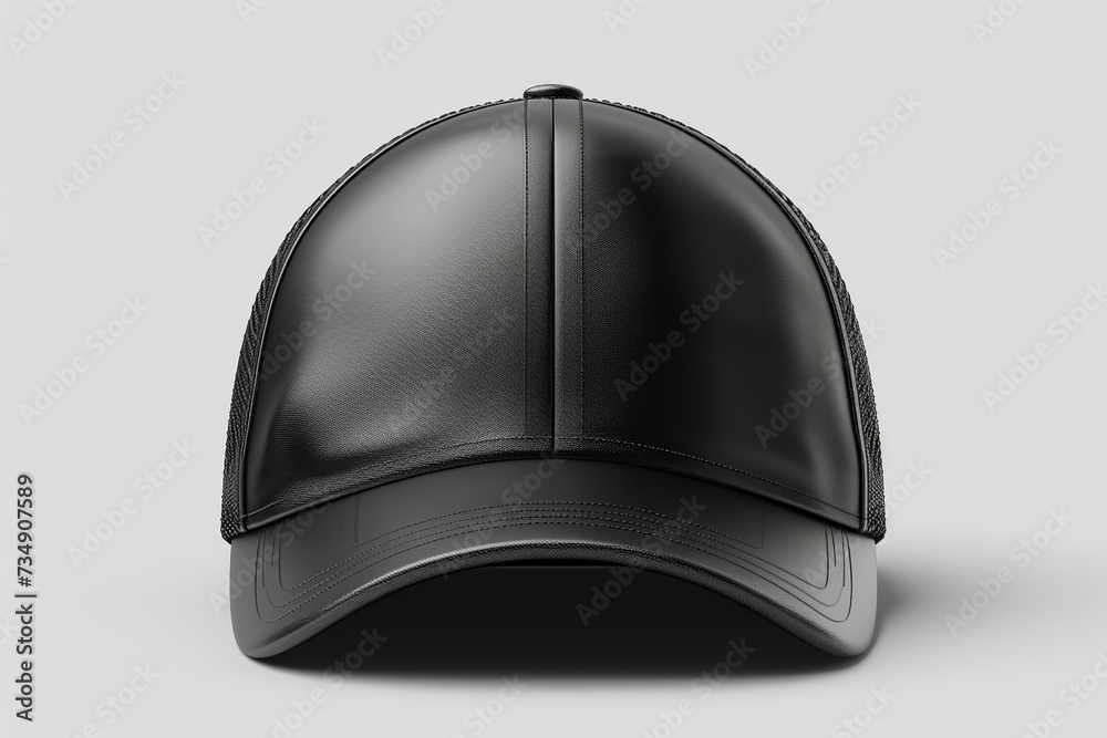 Explore a premium black baseball cap mockup in a frontal perspective ...