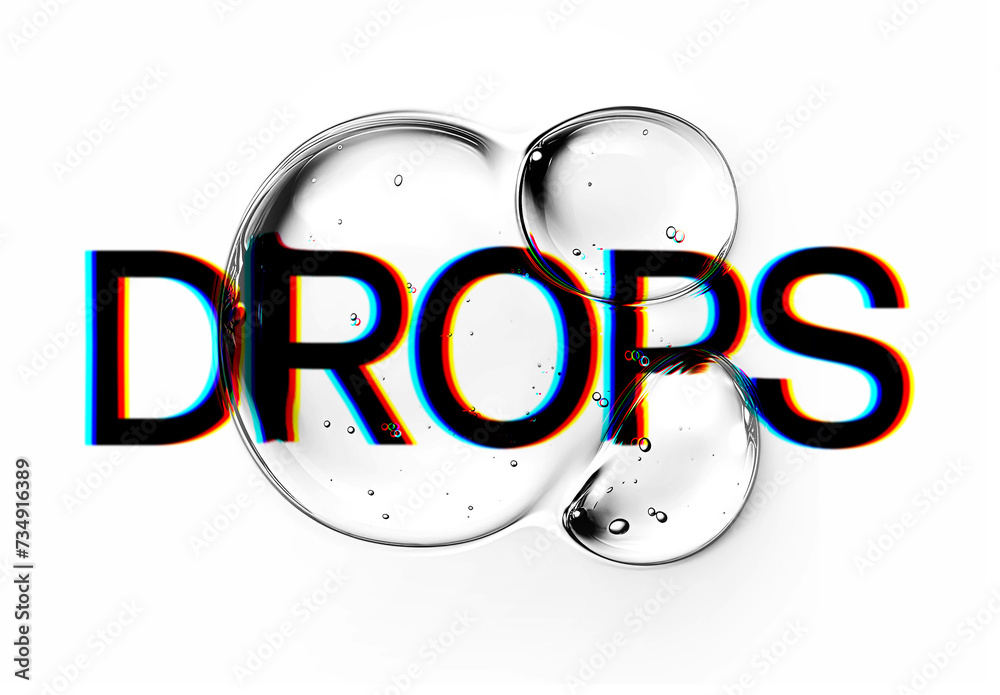 White Water Drop Text Effect Mockup With Generative AI Stock Template ...