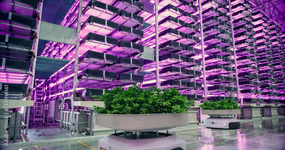 Autonomous Robots Vertical Farming Logistics Warehouse: Robots ...