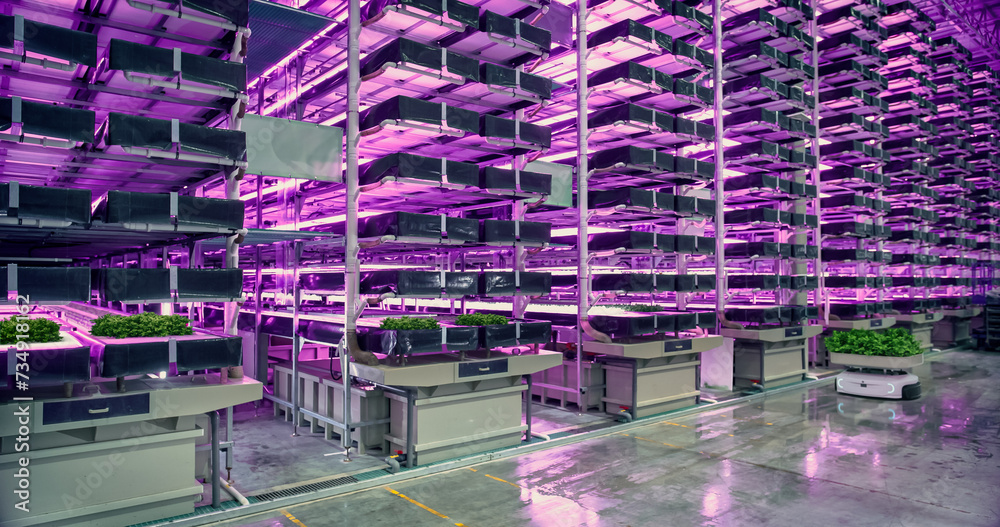 Autonomous Robots Vertical Farming Logistics Warehouse: Farm Robots ...