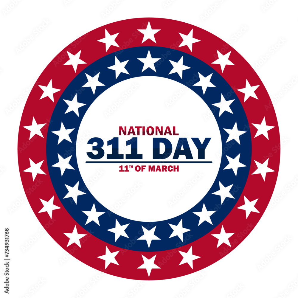 National 311 Day. 11th Of March. Holiday concept. Template for ...