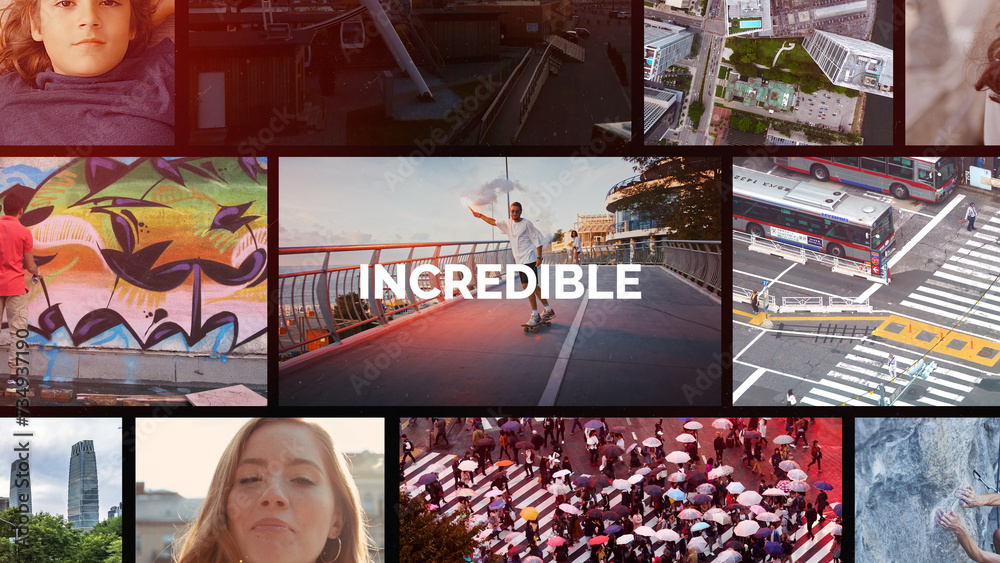 Multiframe Media Opener Slideshow template contains 56 media ...