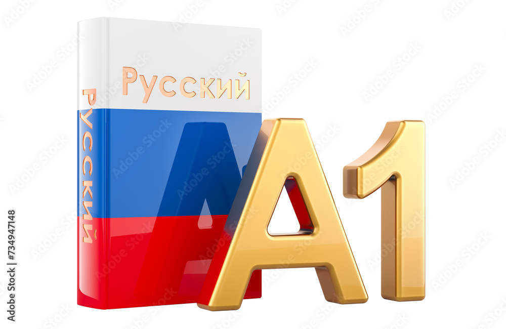 A1 Russian level, concept. Level elementary, beginner. 3D rendering ...