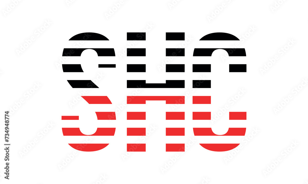 SHC three initial letter iconic line negative space minimal logo design ...