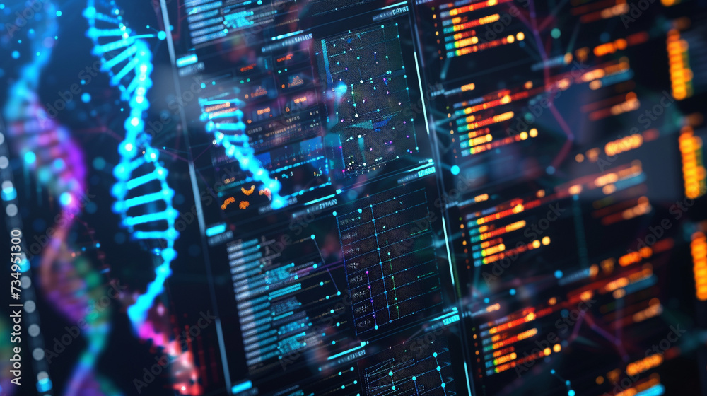 Detailed view of a computer interface used by geneticists showing a ...