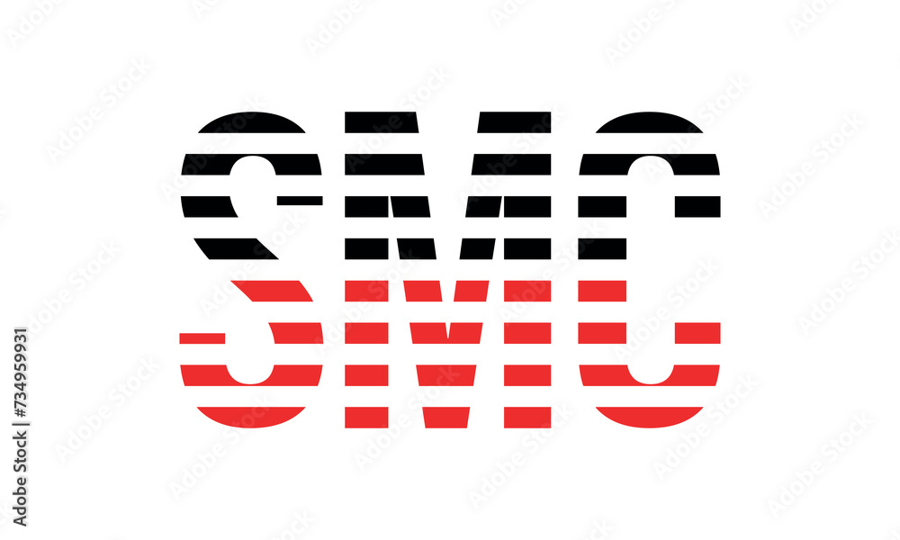 SMC three initial letter iconic line negative space minimal logo design ...