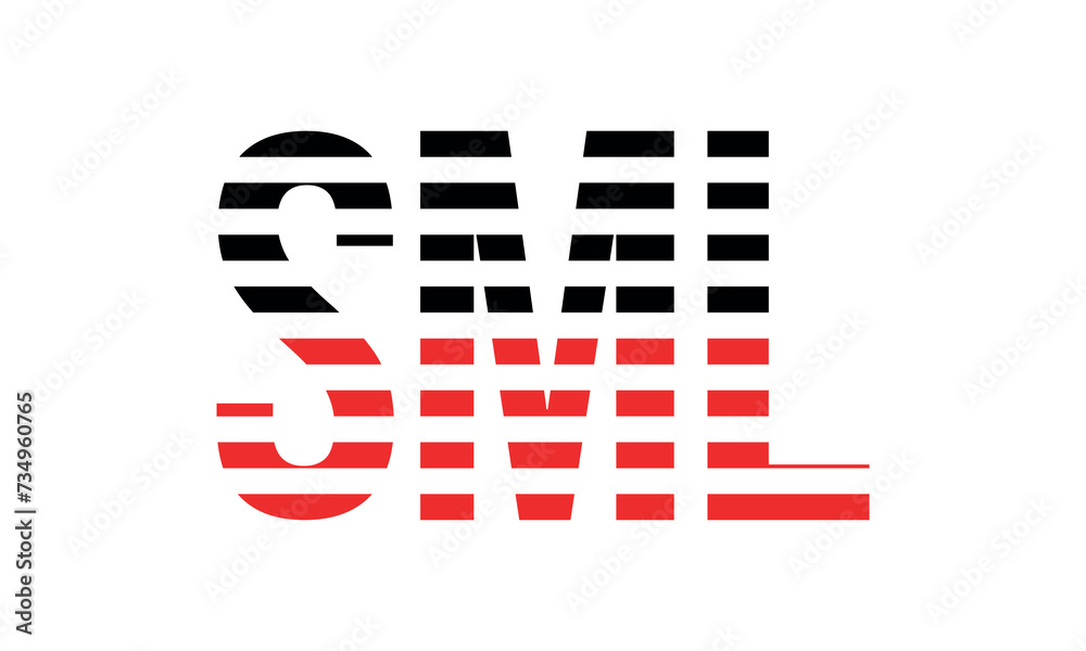 SML three initial letter iconic line negative space minimal logo design ...