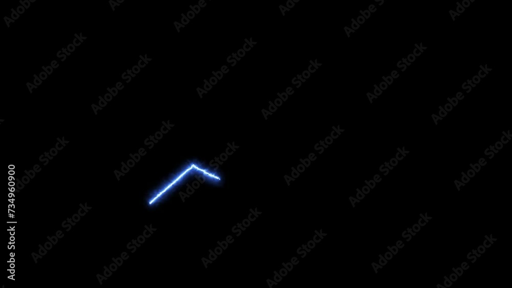 Abstract neon line business graph with royal blue color arrow show ...