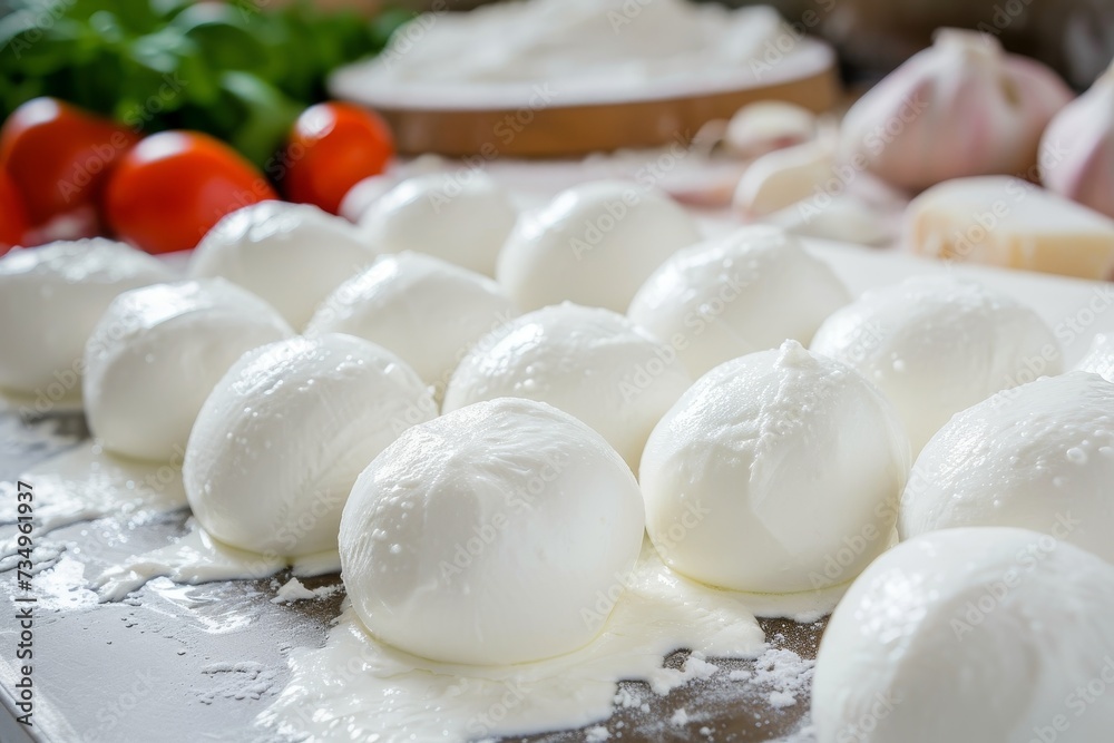 Mozzarella di Bufala Campana and Mediterrane Italiana cheese made in ...
