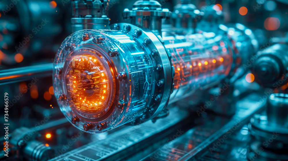 An industrial engine transparent modern high-tech centrifugal electric ...