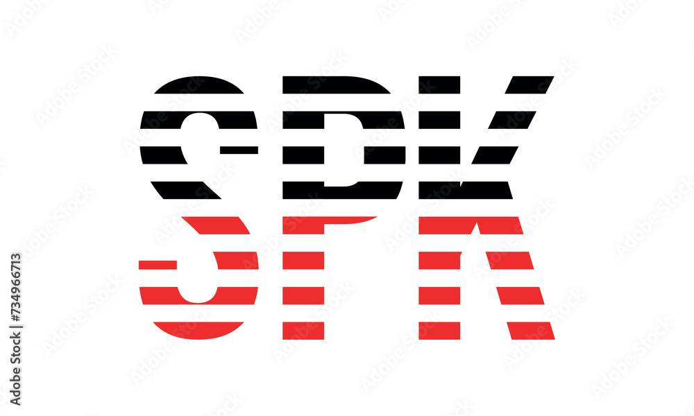 SPK three initial letter iconic line negative space minimal logo design ...