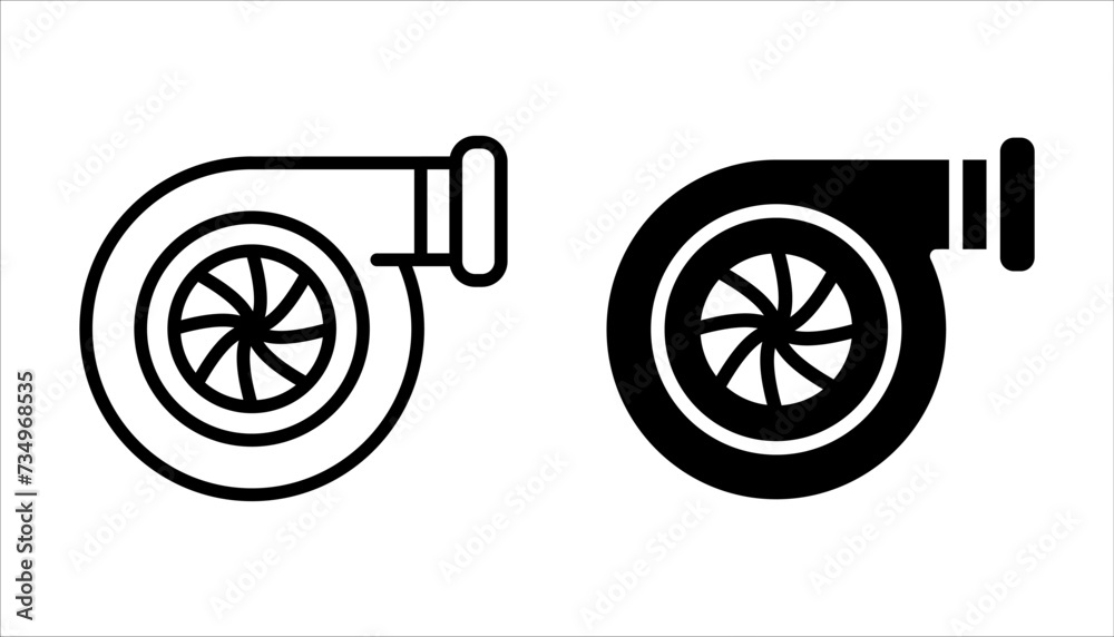 Turbo icon set. Turbo sign. Turbo symbol. isolated on white background ...