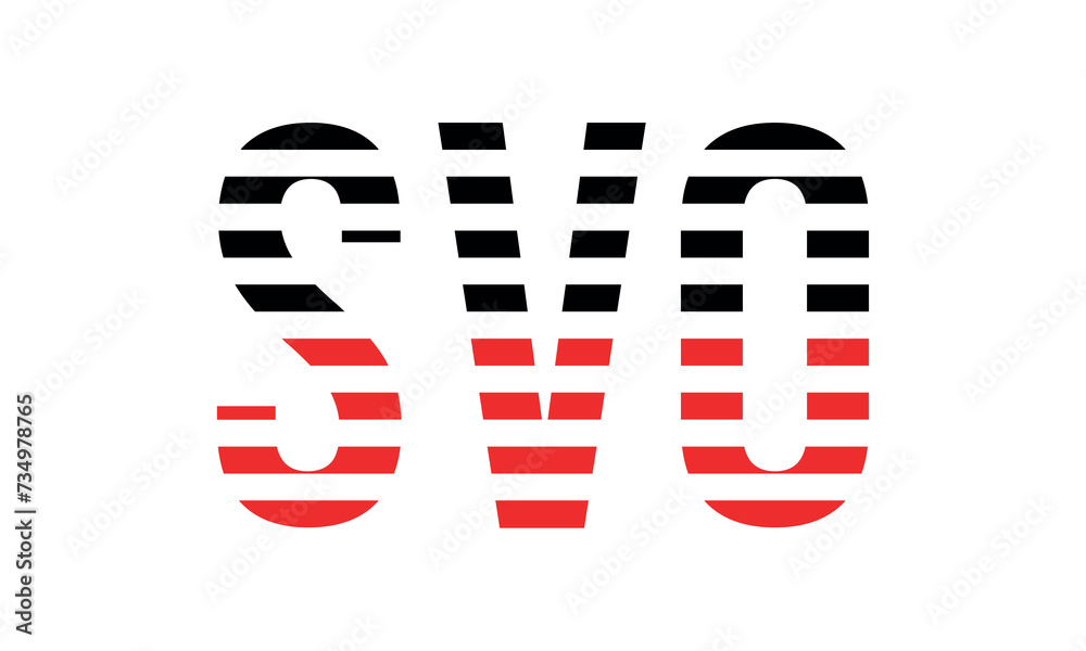 SVO three initial letter iconic line negative space minimal logo design ...