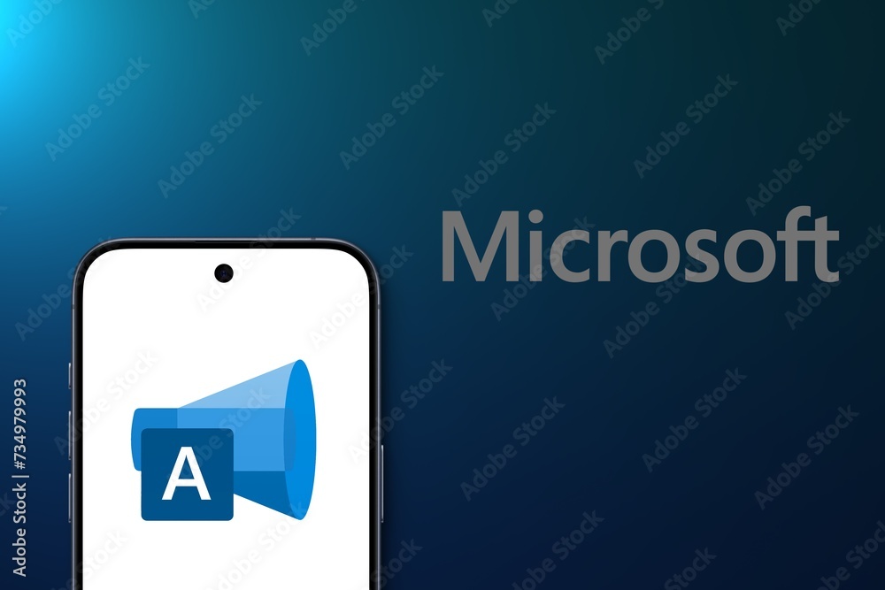 Microsoft Advertising Logo shown on a modern smartphone, Logo of ...