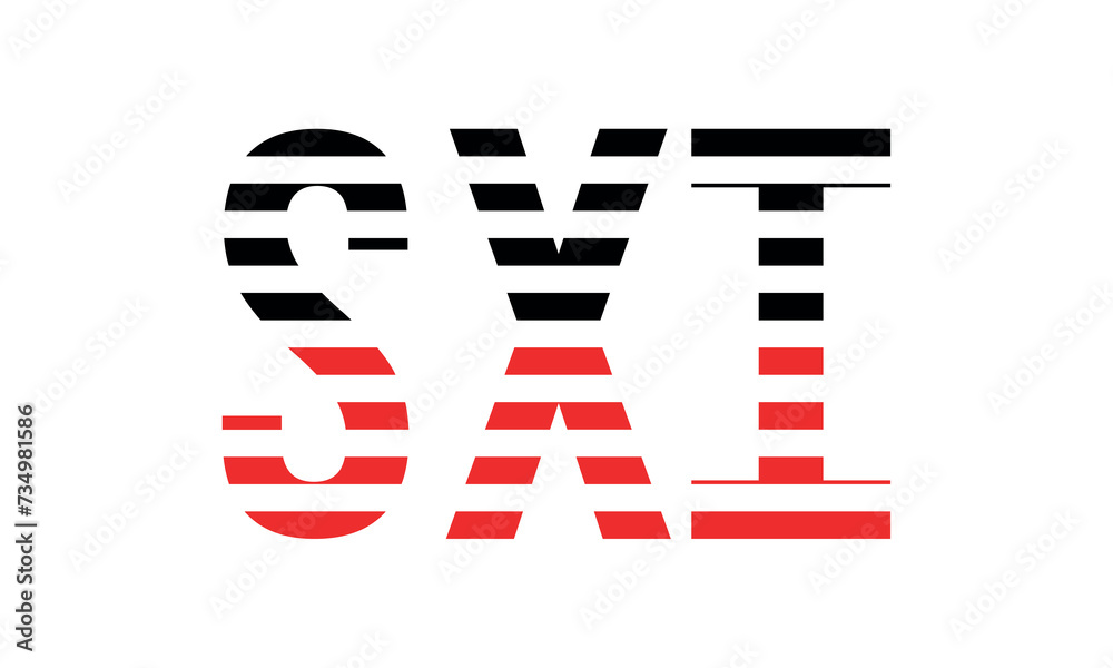 SXI three initial letter iconic line negative space minimal logo design ...