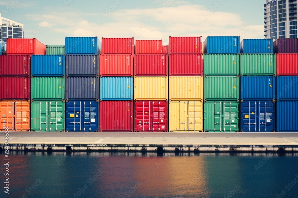 Poster Container Citadel, Stacked like bricks, the containers form a ...