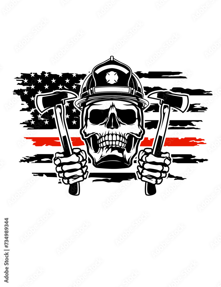 Vetor de US Firefighter Skull svg | Fireman Dad Clipart | Fire ...