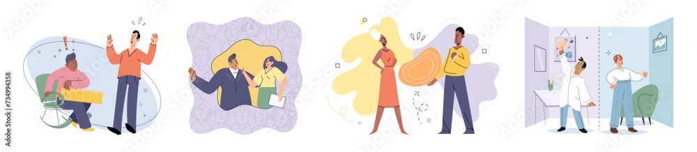 Social relationship vector illustration. Human relationships shape our ...