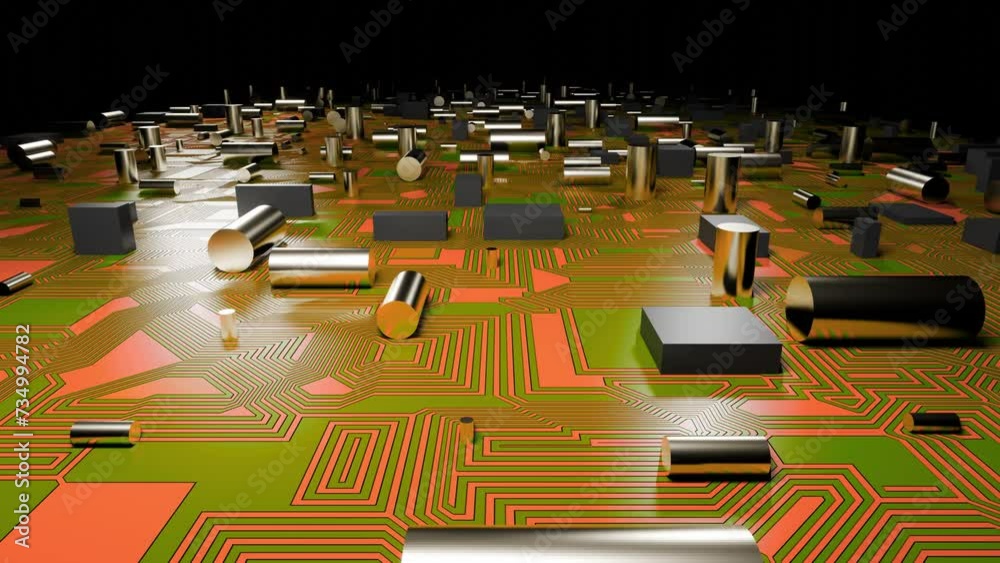 Vidéo Stock Seamless loop futuristic High-Tech Concept Visualization ...