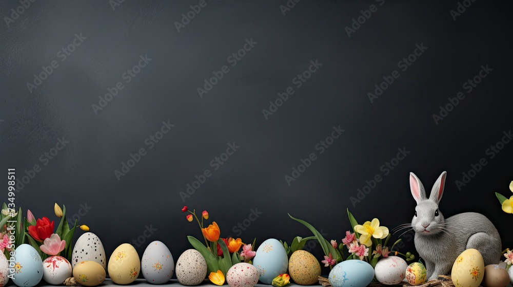 frohe ostern hintergrund panorama banner gruÃŸkarte - osterei mit ...