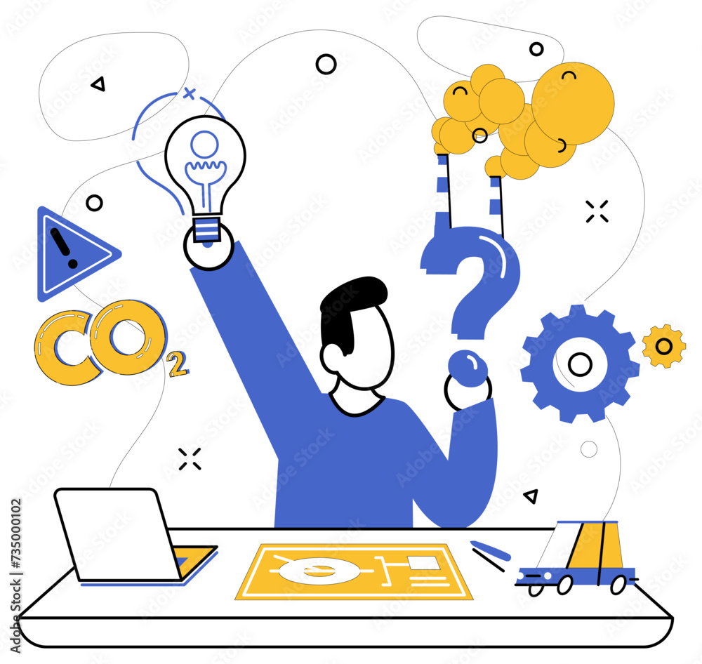 Advanced technology vector illustration. Innovation is magic wand ...