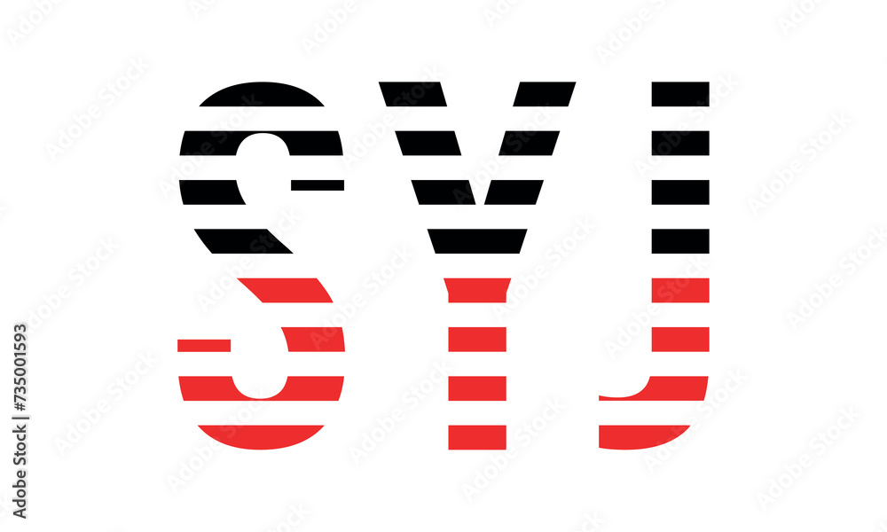 SYJ three initial letter iconic line negative space minimal logo design ...