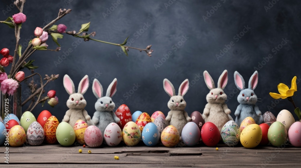 frohe ostern hintergrund panorama banner gruÃŸkarte - osterei mit ...
