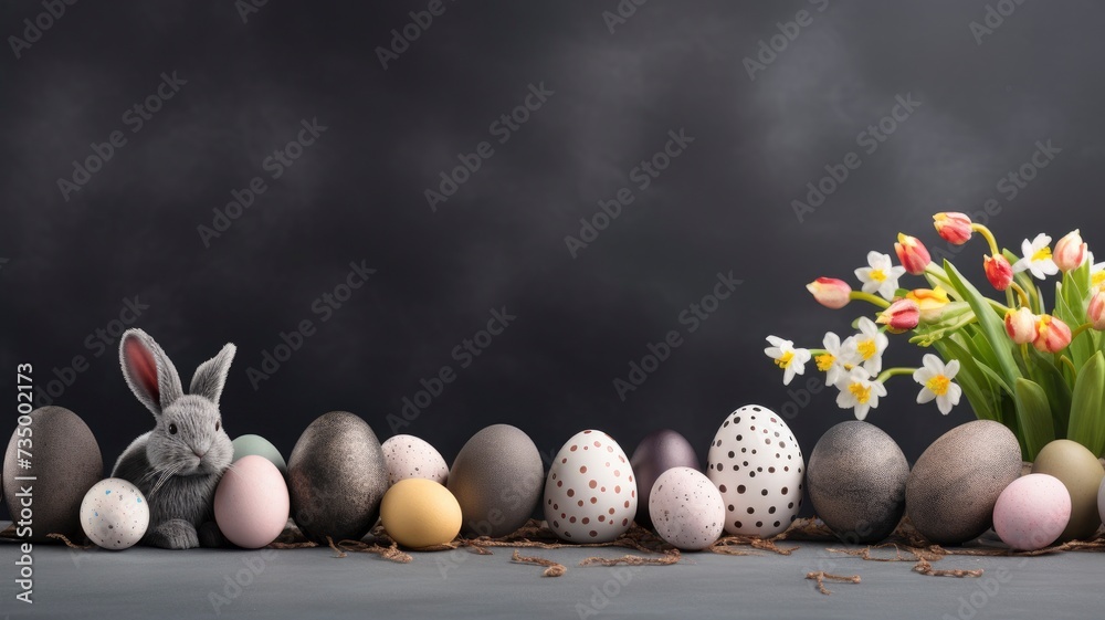 frohe ostern hintergrund panorama banner gruÃŸkarte - osterei mit ...