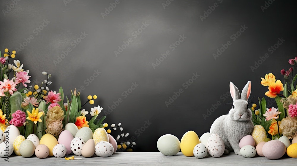 frohe ostern hintergrund panorama banner gruÃŸkarte - osterei mit ...