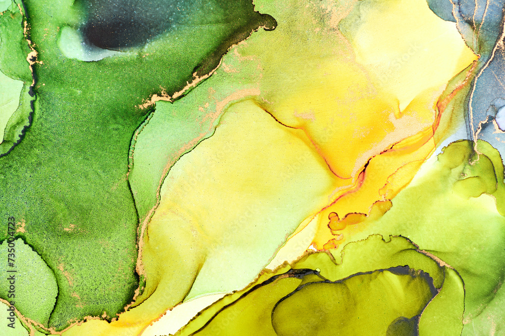Natural luxury abstract fluid art painting in liquid ink technique ...