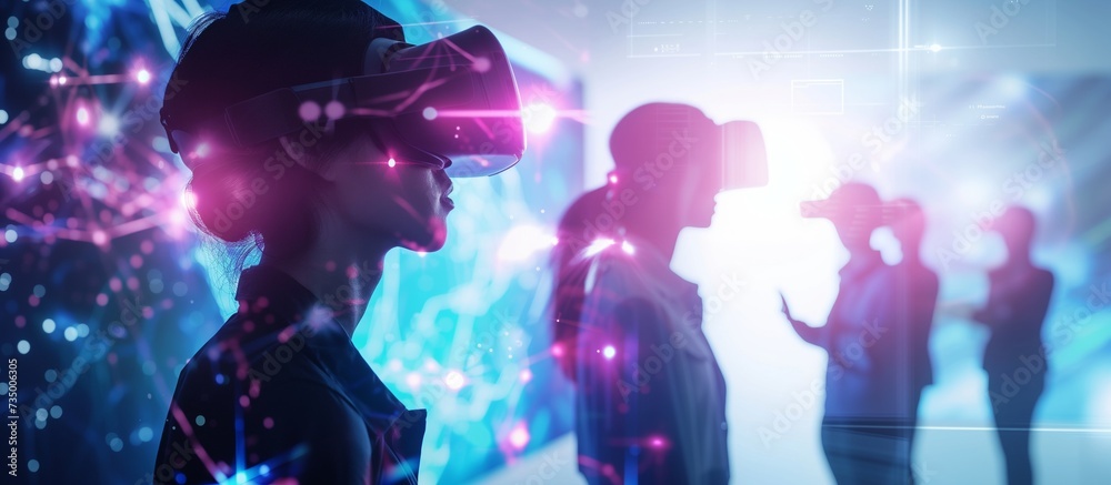 Remote teams collaborating in a virtual workspace, with avatars ...