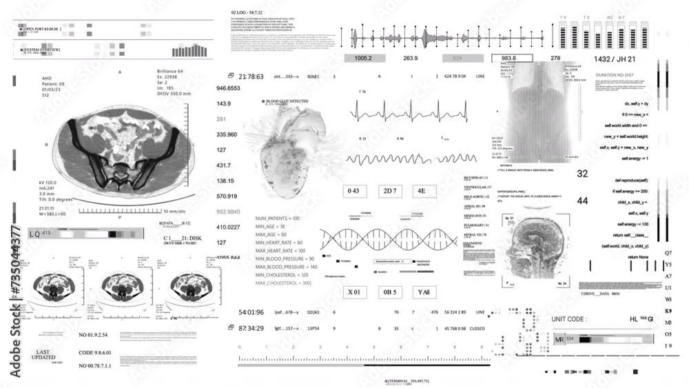Medical UI.White background.Sceleton MRI x ray Scan, 3D Model Animation ...