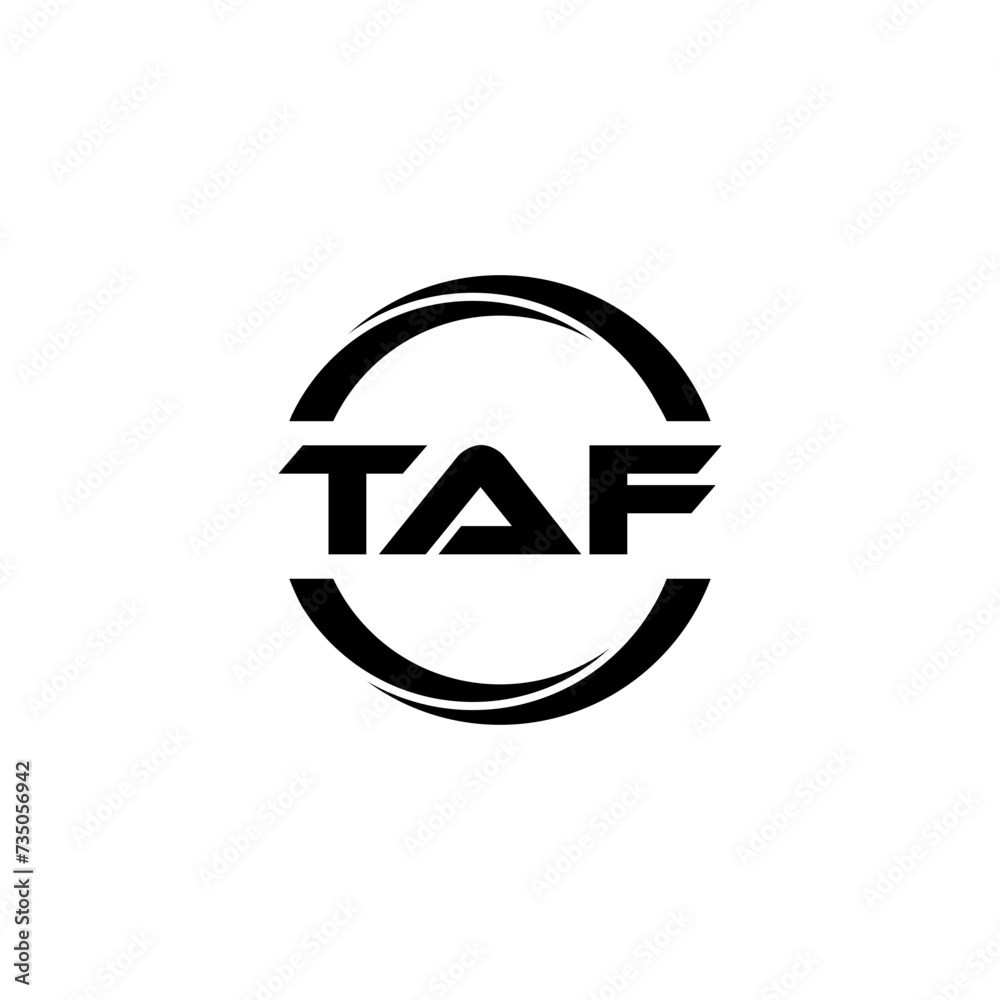 TAF letter logo design with white background in illustrator, cube logo ...