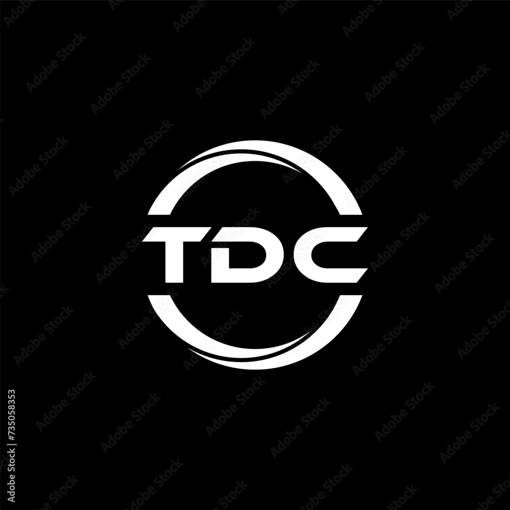 TDC letter logo design with black background in illustrator, cube logo ...
