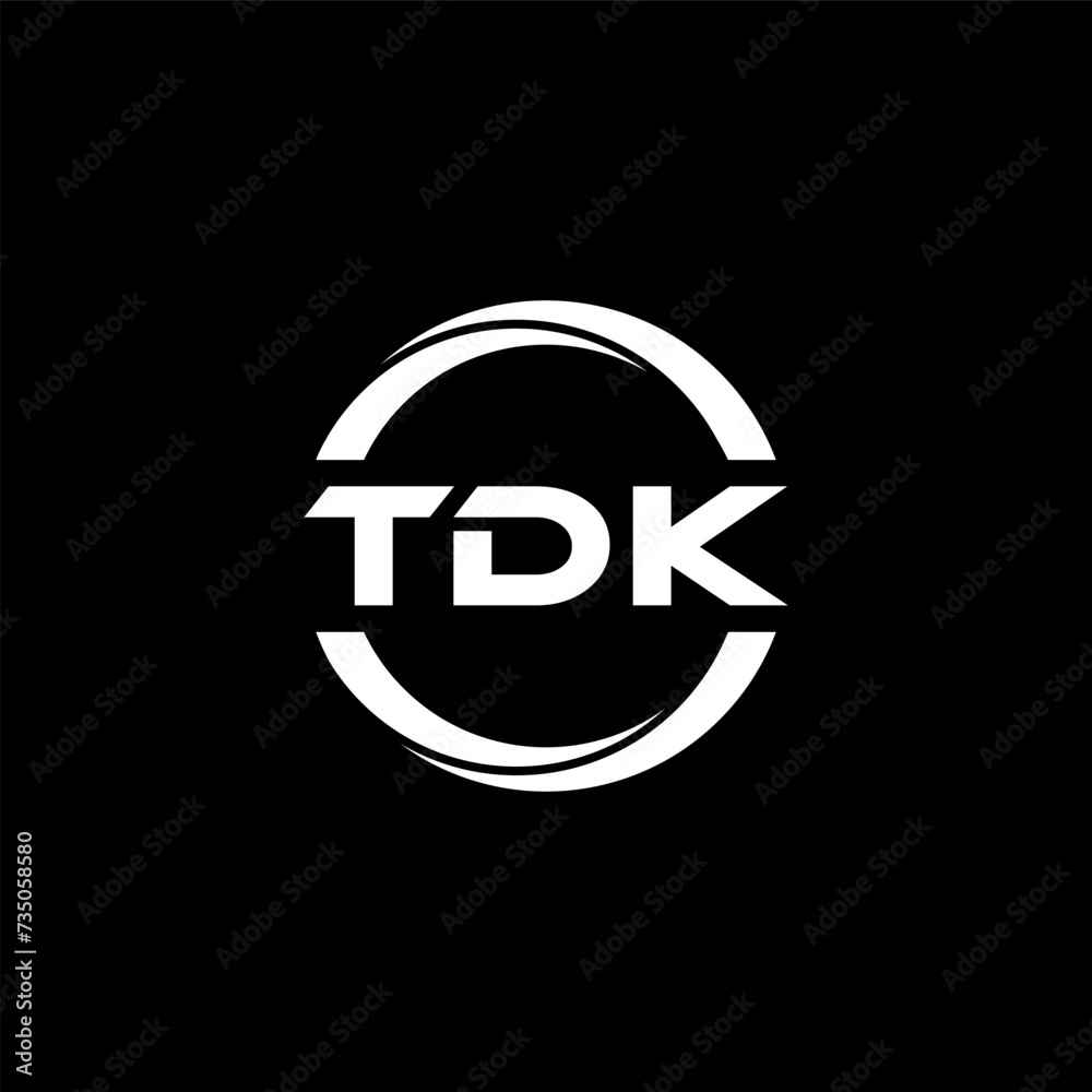 TDK letter logo design with black background in illustrator, cube logo ...