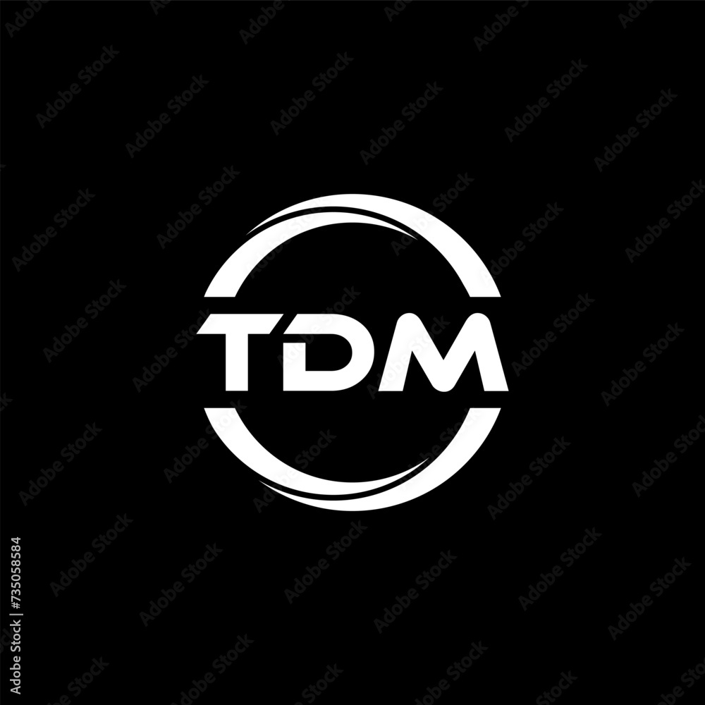 TDM letter logo design with black background in illustrator, cube logo ...
