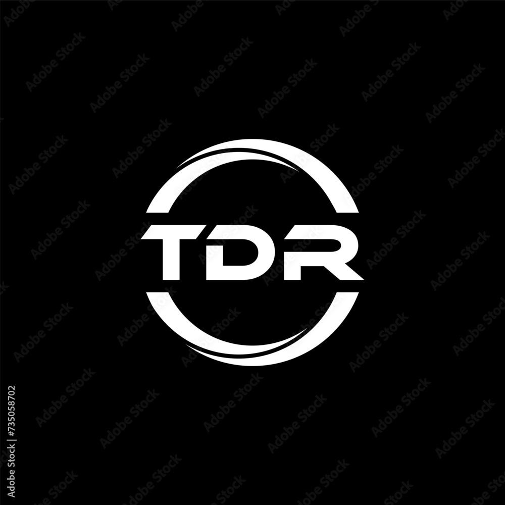 TDR letter logo design with black background in illustrator, cube logo ...