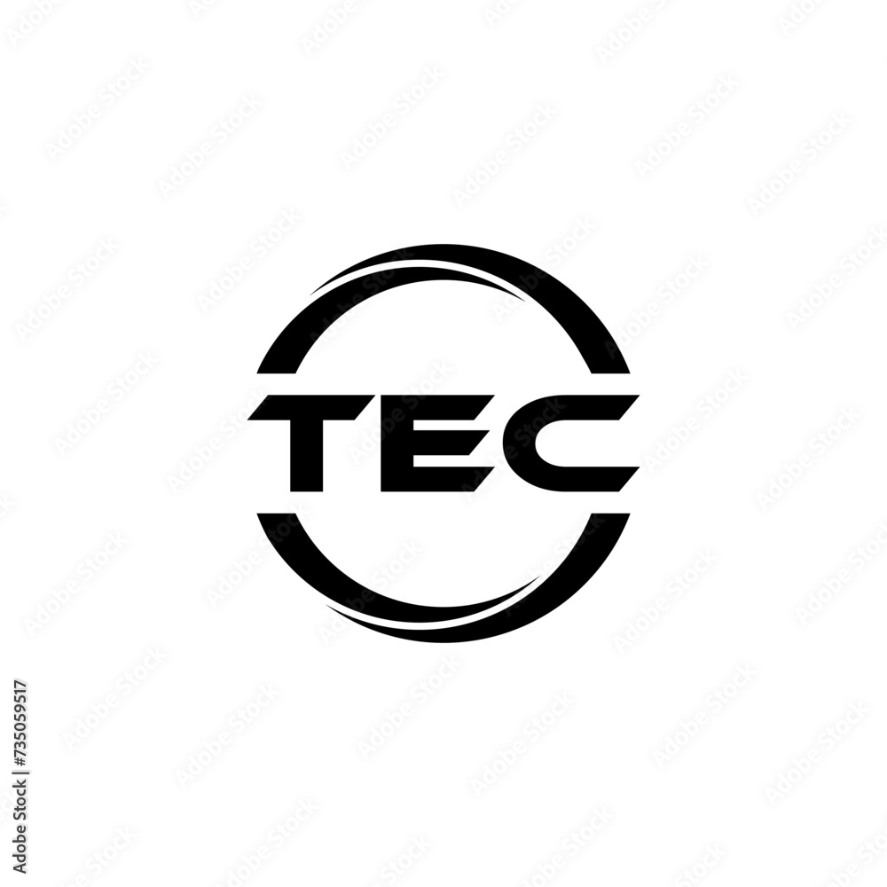 TEC letter logo design with white background in illustrator, cube logo ...