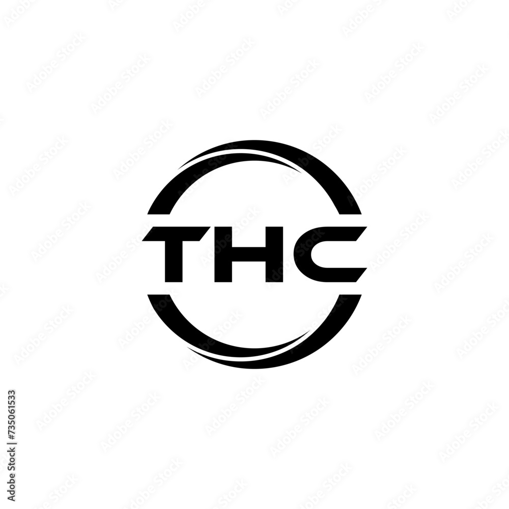 THC letter logo design with white background in illustrator, cube logo ...