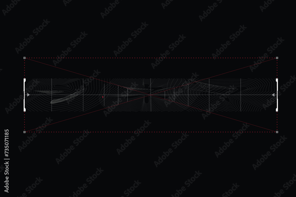 Cyberpunk digital HUD interface. Modern map, location radar pattern ...