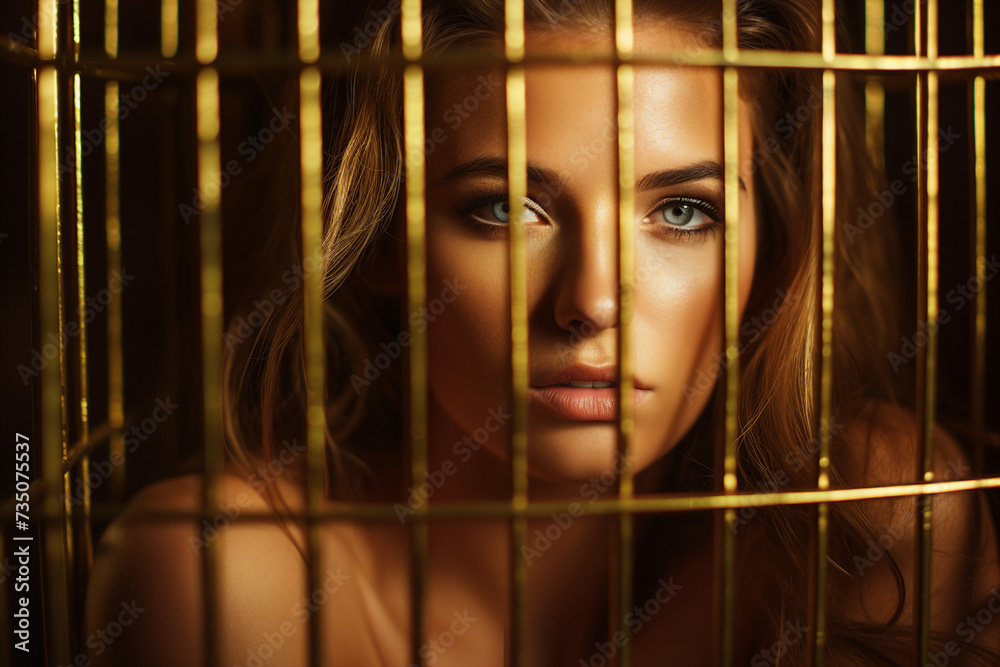 Generative AI picture restricted freedom concept prisoner in jail ...